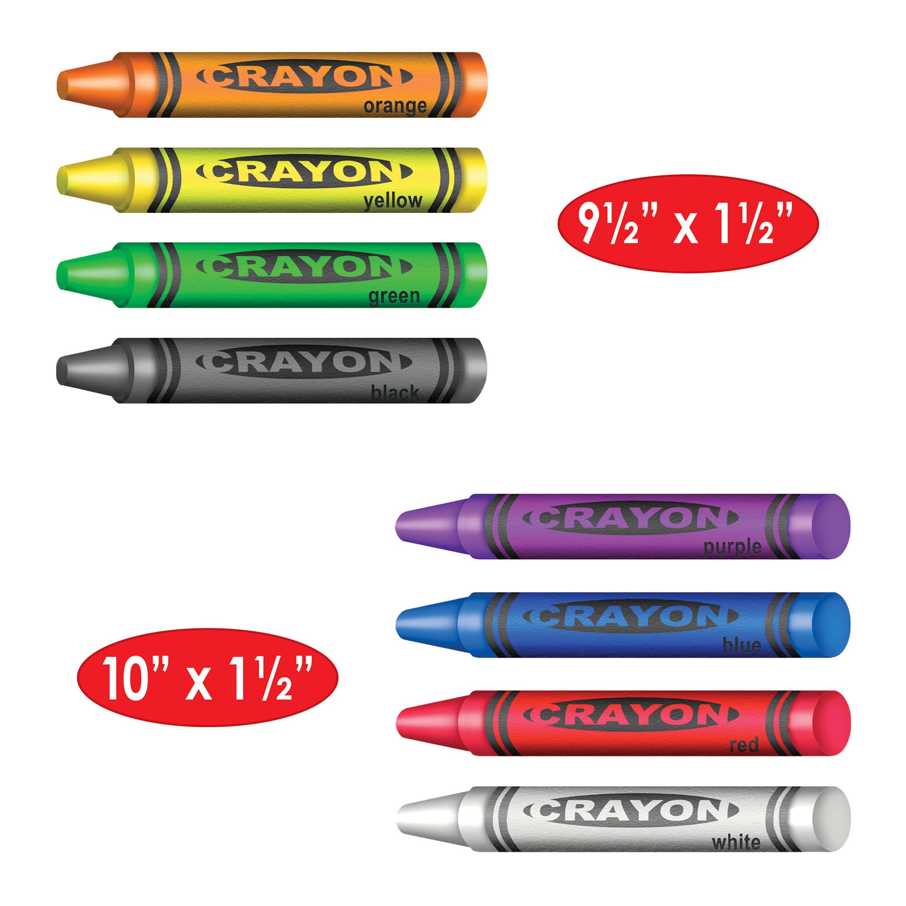 Beistle 54440 8-Piece Crayon Set Wall Clings-1 Sheet, 8 Count (Pack of 1), Multicolored