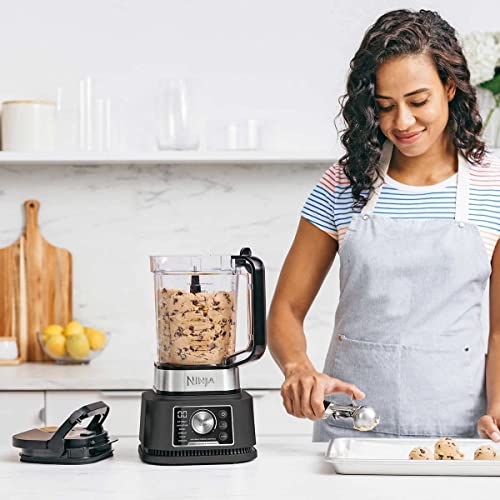 Ninja CO351B Kitchen Nutri SS351 Foodi Power Pitcher System, Smoothie Bowl Maker, 4in1 Blender + Food Processor, Single Serve Blender 1400WP smartTORQUE 6 Auto-iQ Presets (Renewed)