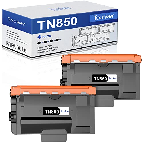 TN850 TN 850 Toner Cartridge Compatible Toner Replacement for Brother TN850 TN820 TN 850 TN-850 for Brother HL-L6200DW MFC-L5850DW MFC-L5900DW MFC-L5700DW HL-L5200DW High Yield Printer (2 Black)