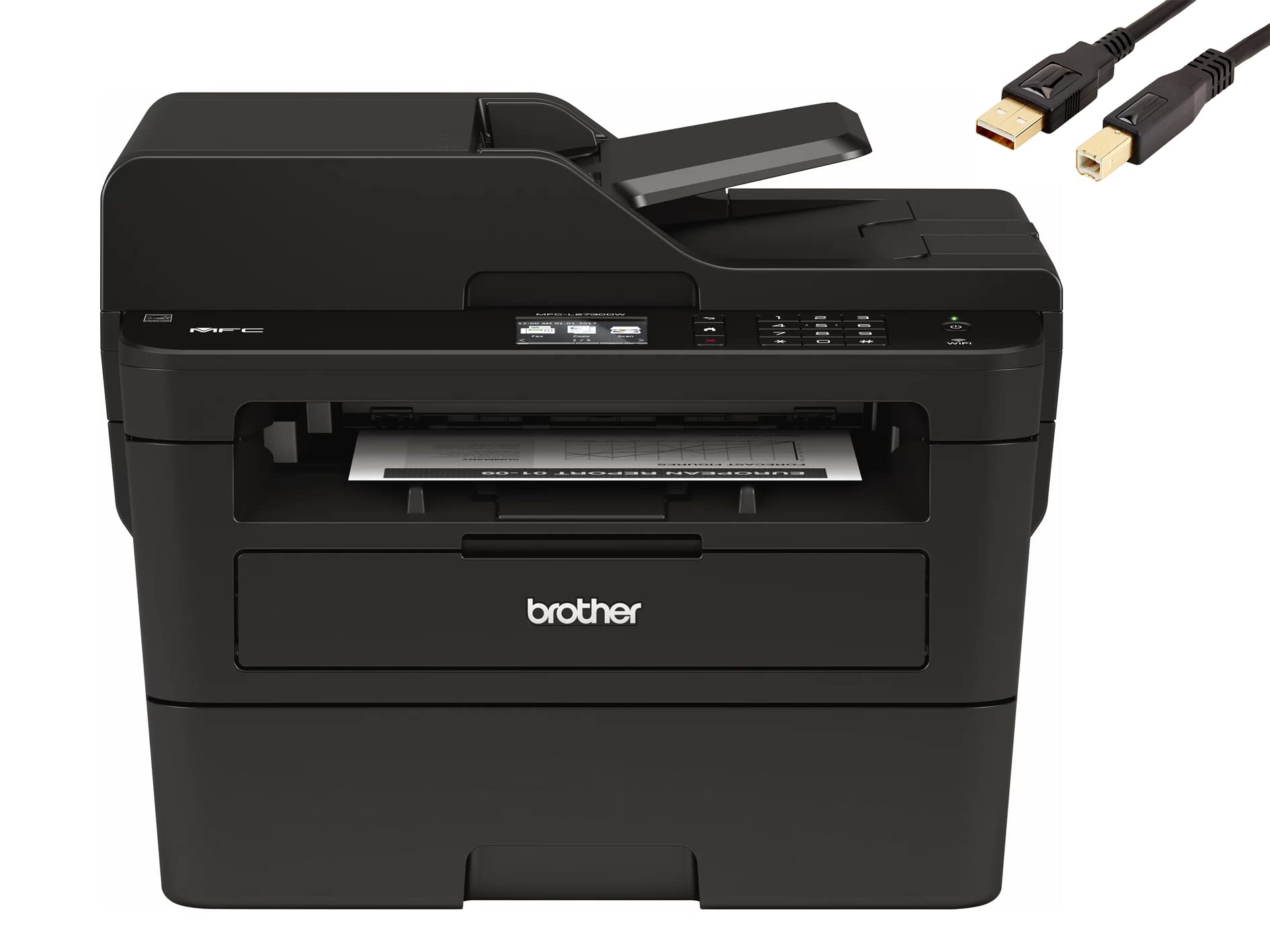 Brother MFC-L27 30DW All-in-One Wireless Monochrome Laser Printer, 2.7” Color Touch, 36ppm, Automatic Duplex (2-Sided), Durlyfish