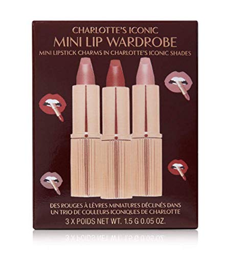 CHARLOTTE TILBURY Mini Iconic Matte Revolution Lip Charm Wardrobe - Very Victoria, Pillow Talk, Walk of Shame