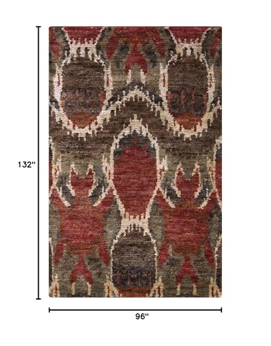Mark&Day Area Rugs, 8x11 Schley Global Multicolor Area Rug, Orange Brown Yellow Carpet for Living Room, Bedroom or Kitchen (8' x 11')