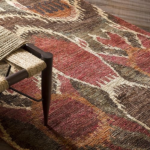 Mark&Day Area Rugs, 8x11 Schley Global Multicolor Area Rug, Orange Brown Yellow Carpet for Living Room, Bedroom or Kitchen (8' x 11')