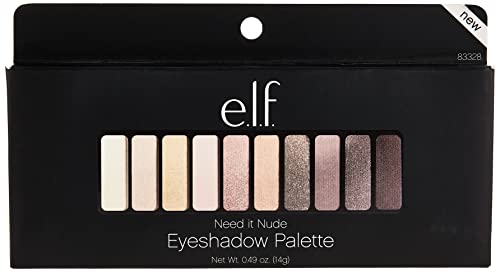 e.l.f. Cosmetics Need It Nude Eyeshadow Palette, Highlight, Shade and Define Your Eyes, Ten Nude Shades