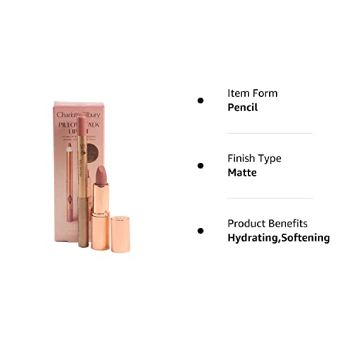 Charlotte Tilbury Pillow Talk Mini Matte Revolution Lipstick and Lip Cheat Lip Liner Mini Travel Size Duo Set
