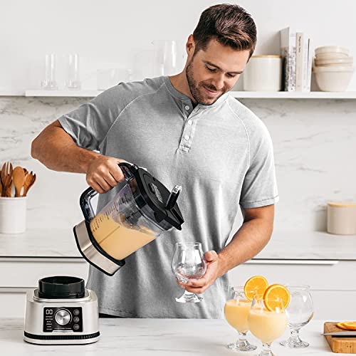Ninja Foodi Power Pitcher System, Smoothie Bowl Maker, 4in1 Blender + Food Processor, Single Serve Blender 1400WP smartTORQUE 6 Auto-iQ Presets (Renewed) (Ninja CO351B)