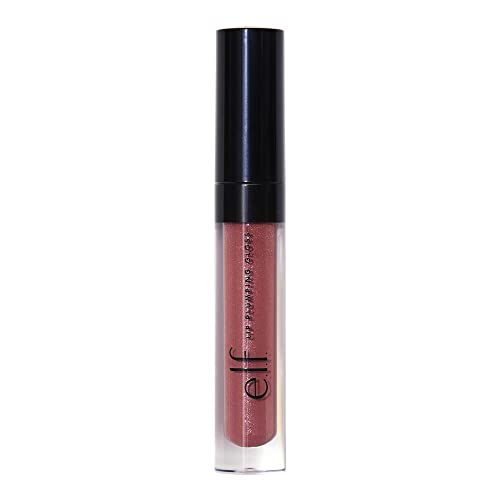 e.l.f. Lip Plumping Gloss, High-Shine Liquid Lip Color, Creates Fuller Lips & Plumper Pout, Moisturizing Formula, Mauve Lady, 0.09 Fl Oz