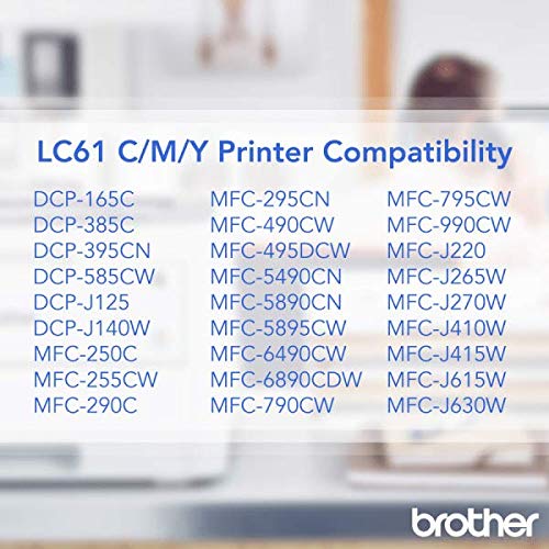 BrotherĀ® LC61CMY Tricolor Ink Cartridges, Pack Of 3