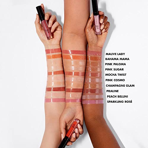 e.l.f. Lip Plumping Gloss, High-Shine Liquid Lip Color, Creates Fuller Lips & Plumper Pout, Moisturizing Formula, Mauve Lady, 0.09 Fl Oz