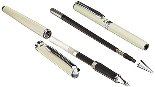 Pentel Libretto Roller Gel Pen and Pencil Set with Gift Box, Pen 0.7mm and Pencil 0.5mm, Cream Barrels (K6A8W-A)
