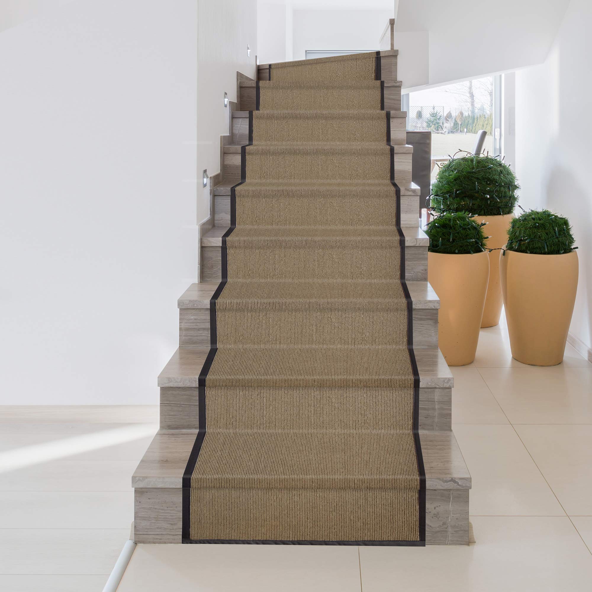 iCustomRug Synthetic Sisal Area Rug, Softer Than Natural Sisal Rug, Stain Resistant & Easy to Clean in Chocolate 8ft x 10ft