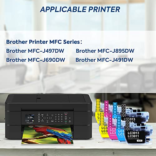 [Latest Version] LC3013 3011 ALLWORK Compatible Ink Cartridges Replacement for Brother LC3013 LC3011 Ink Cartridge Works with Brother MFC-J690DW MFC-J491DW MFC-J497DW MFC-J895DW Inkjet Printer 8 Packs