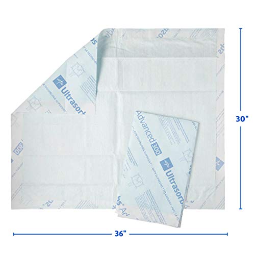 Medline Ultrasorbs Advanced Premium Disposable Underpads with SlipResist Technology, 30" x 36", 70 Count