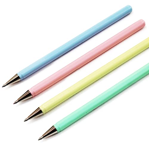 Pentel Hybrid - Milky Gel Rollerball Pen - K108 - Blister Pack of 4 Pastel Pens - Green, Yellow, Pink and Blue