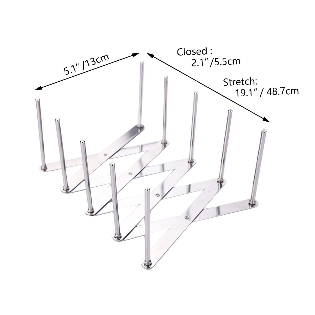2Pcs Kitchen Dish Plate Pot Lid Organizer Holder Adjustable Length Stainless Steel Chopping Board Organizer Stand Holder Countertop Drain Storage Shelf for Pan Lids, Plates, Dishes, Cutting Boards