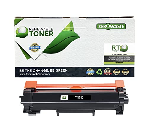 Renewable Toner Compatible High Yield Toner Cartridge Replacement for Brother TN-760 TN760 for use in DCP-L2550 HL-L2350 HL-L2370 XL HL-L2390 HL-L2395 MFC-L2690 MFC-L2710 MFC-L2717 MFC-L2750