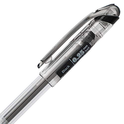 Pentel Arts Slicci Extra Fine Gel Pen, Black Ink 2-Pack (BG202BP2A)