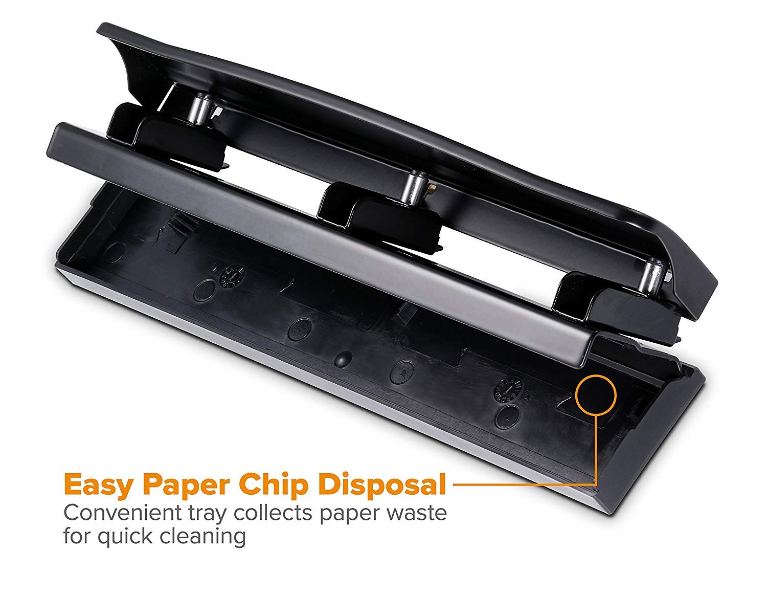 Bostitch Office 3 Hole Punch, Durable Metal,Rubber Base, 12 Sheets, Black (KT-HP12-BLK), 1 Pack