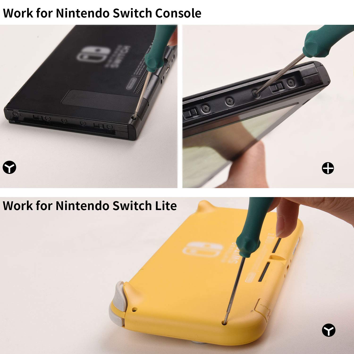 Triwing Screwdriver for Switch, Professional Repair Tool Kit for Joy-con Joystick Replacement with Tweezers, Opening Pry Bar & Suction Cup