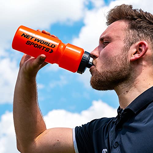 Net World Sports 10 Water Bottles & Carrier [750ml] - BPA Free Plastic Available (Orange)