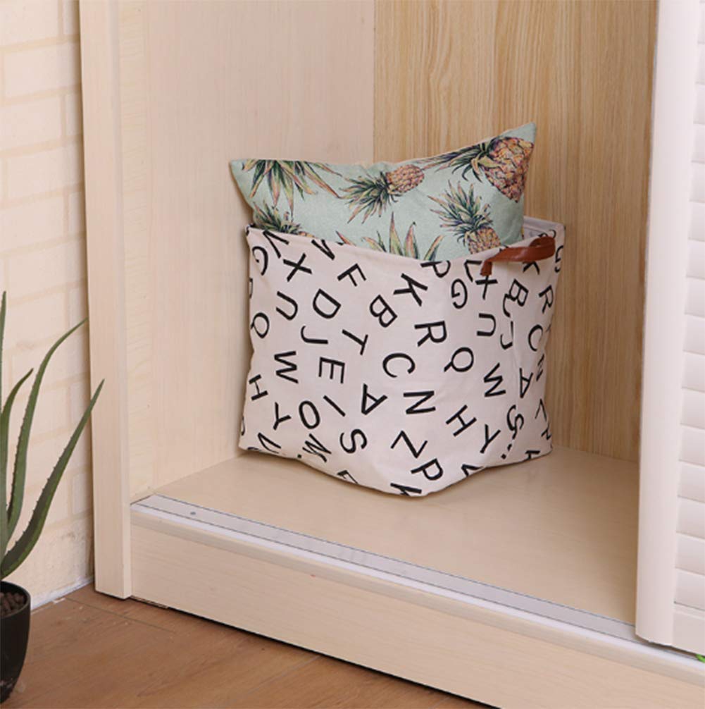 AKOAK 1 Pack Waterproof Laundry Basket Cotton and Linen Folding Storage Basket, Children's Toys Storage Bag, Laundry Basket Underwear Storage Box