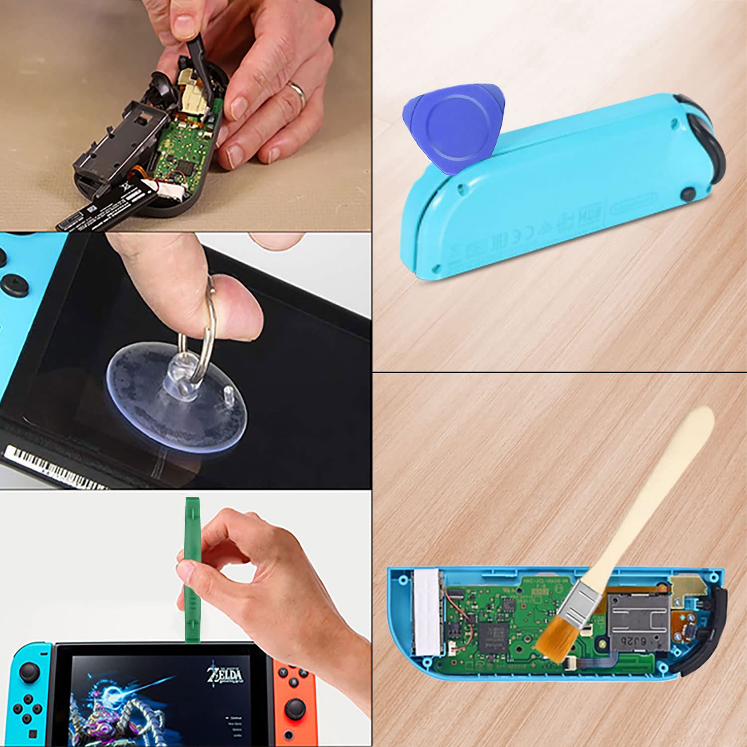 Triwing Screwdriver for Switch, Professional Repair Tool Kit for Joy-con Joystick Replacement with Tweezers, Opening Pry Bar & Suction Cup