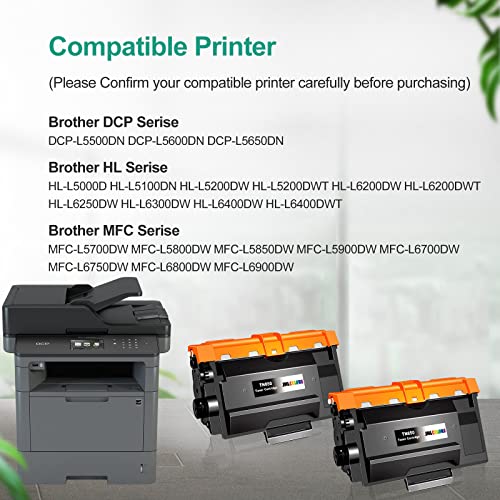 JMLCOLORS Brother TN850 TN820 Toner Replacement for TN-850 TN-820 for HL-L6200DW,MFC-L5700DW, L6200DWT MFC-L5900DW HL-L5200DWT L5200DW L5100DN, MFC-L5800DW MFC-L5850DW L6700DW L6800DW Printer(2-Pack)