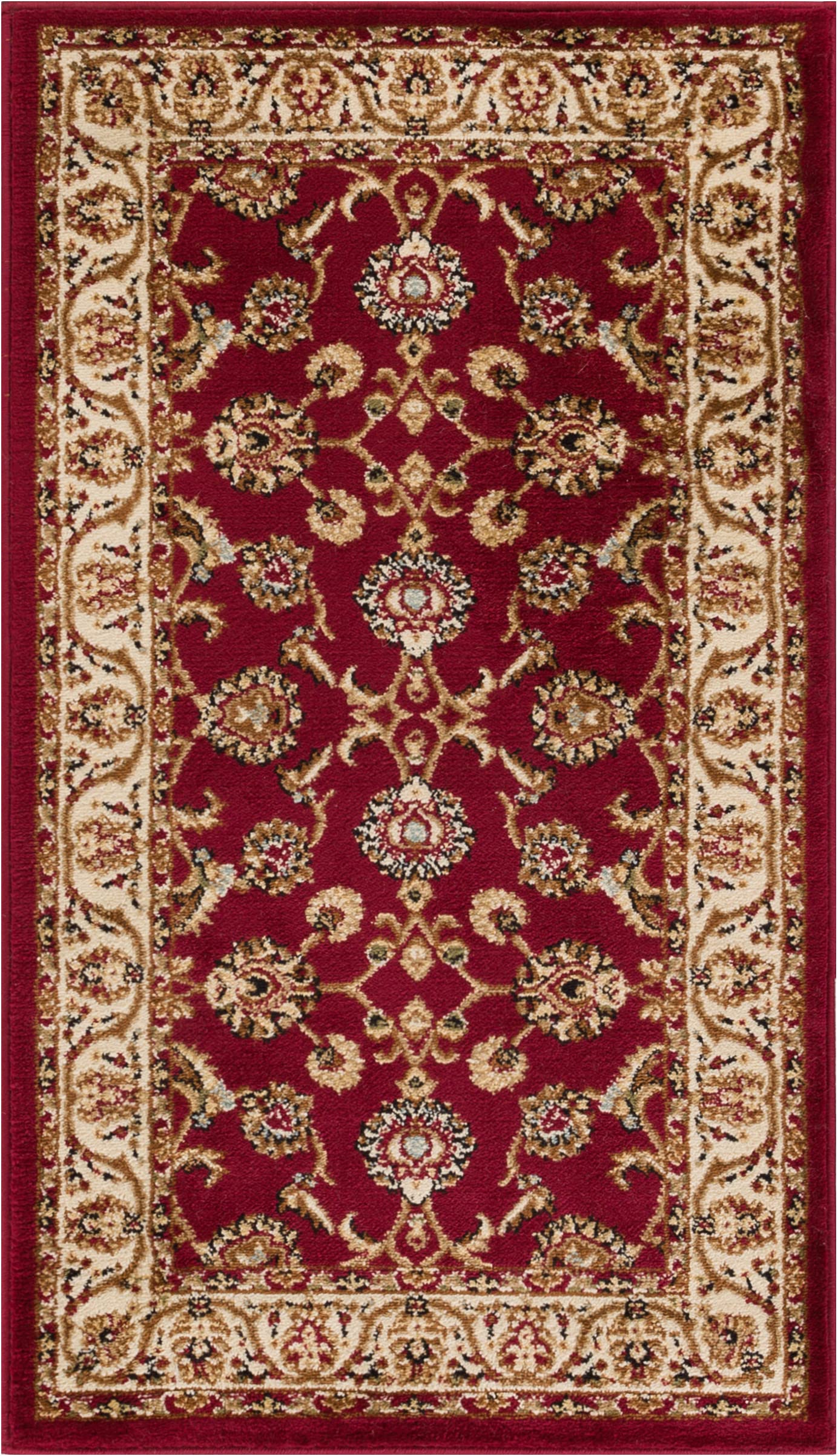 Well Woven Barclay Collection Sarouk Red 2x4 Accent Doormat- for Entryways, Kitchen