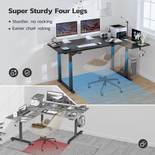 Dripex Adjustable Electric Standing Desk, 63 inch, Brown Walnut