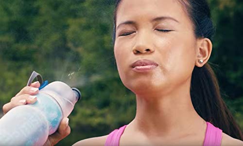 O2COOL Mist 'N Sip Misting Water Bottle 2-in-1 Mist And Sip Function With No Leak ArcticSqueeze Pull Top Spout Sports Water Bottle Reusable Water Bottle - 20 oz - 2 PACK - Red