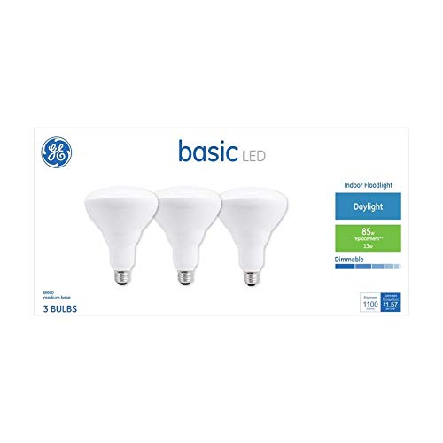 GE Basic 3-Pack 85 W Equivalent Dimmable Daylight 5000K BR40 R40 LED Light Fixture Light Bulbs