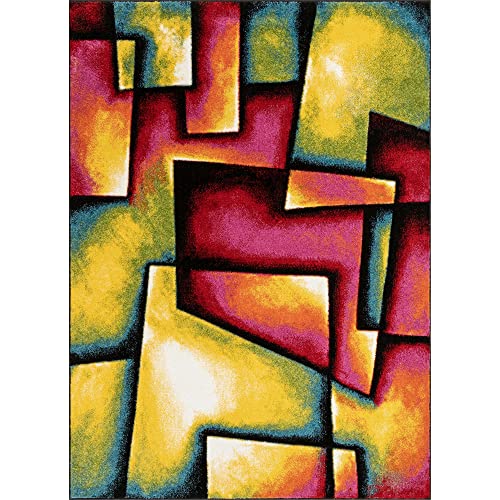Well Woven Fortuna Boxes Multi Hand-Carved Abstract Geometric Pattern Area Rug 8x10 (7'10" x 9'10")