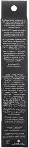 e.l.f. Cosmetics Liquid Matte Lipstick, Highly Pigmented, Quick Drying & Smudge Proof, Nourish & Soften, Diamond-Shaped Wand, Berry Sorbet