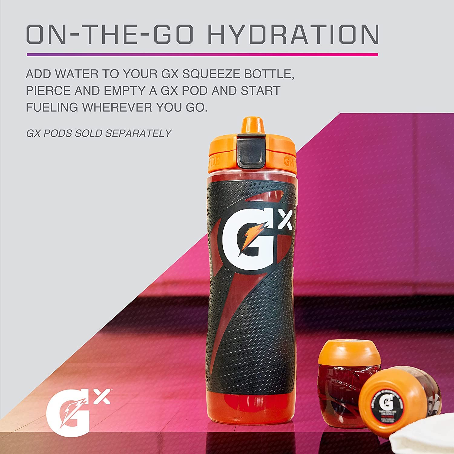 Gatorade Insulated Squeeze Bottles and Gx Pods Bundle