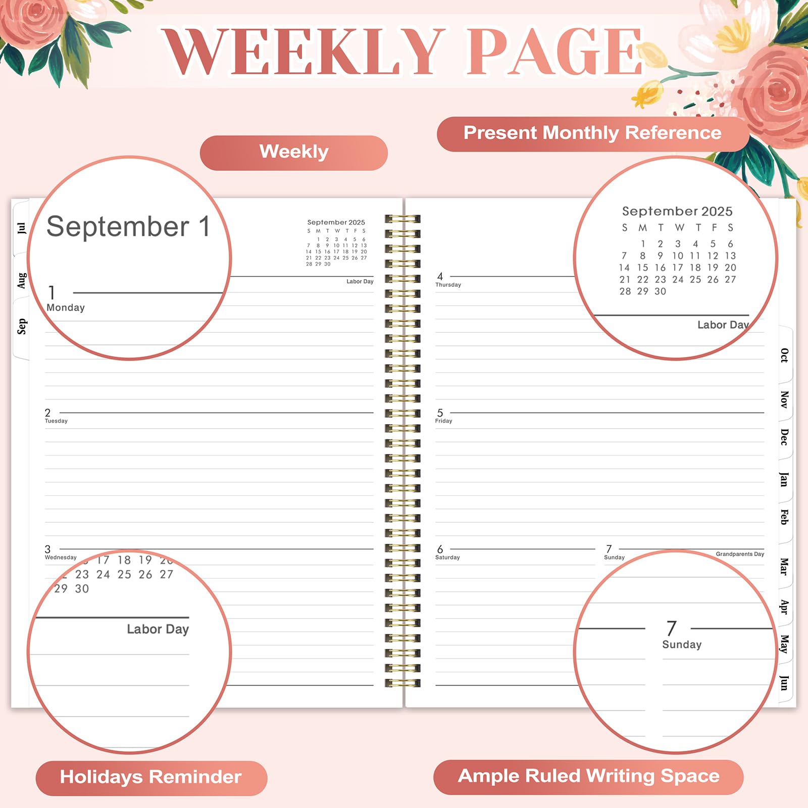 Monthly Planner 2023-2025 - Jul. 2023 - Jun. 2025, Monthly Calendar 2023-2025, 9" x 11", 2 Year Monthly Planner with Monthly Tabs, Flexible Cover,Twin-Wire Binding, Perfect Organizer
