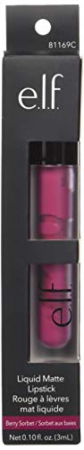 e.l.f. Cosmetics Liquid Matte Lipstick, Highly Pigmented, Quick Drying & Smudge Proof, Nourish & Soften, Diamond-Shaped Wand, Berry Sorbet