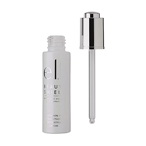 e.l.f. Beauty Shield Vitamin C Pollution Prevention Serum, Brightens Skin & Protects Against Environmental Aggressors, Vegan & Cruelty-Free, 0.95 Oz