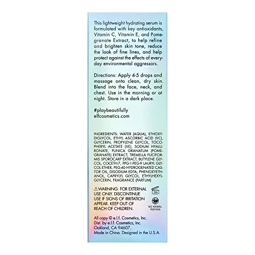 e.l.f. Beauty Shield Vitamin C Pollution Prevention Serum, Brightens Skin & Protects Against Environmental Aggressors, Vegan & Cruelty-Free, 0.95 Oz