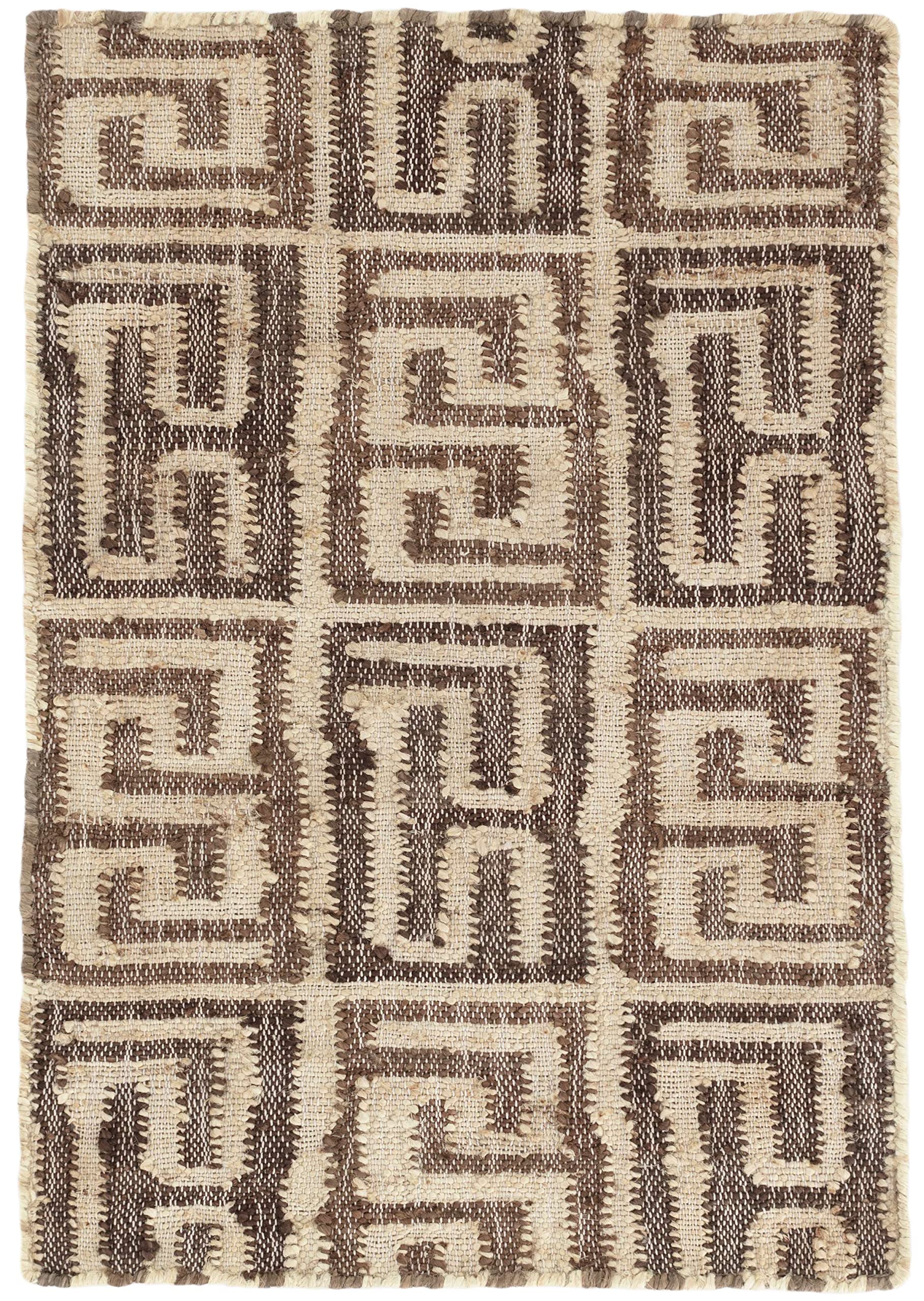 Dash and Albert Auricula Handwoven Jute Rug, 8 X 10 Feet, Black/Neutral Geometric Pattern