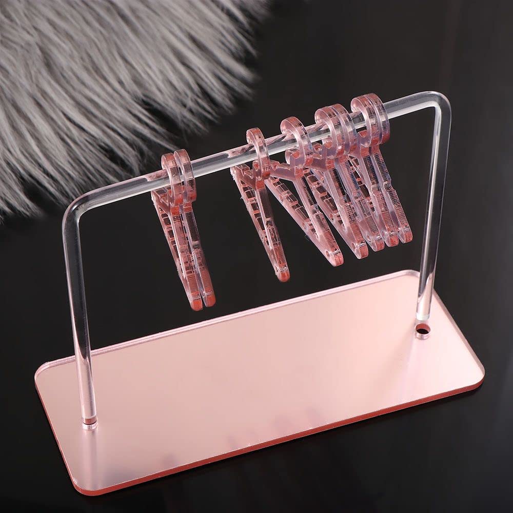 1PCS Earring Display Stand,Multi-color Coat Hanger Shape Display Stand Transparent Earrings Holder Acrylic Jewelry Display Organizer(Gold)