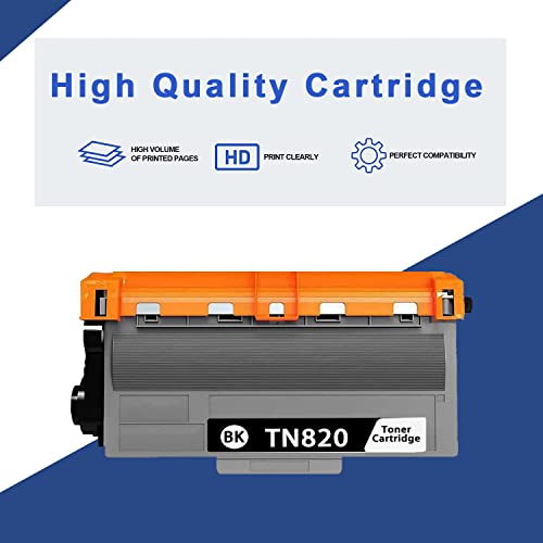 VASERINK 2 Pack Black TN820 Toner Cartridge Compatible Replacement for Brother DCP-L5650DN MFC-L6750DW MFC-L5900DW HL-L6300DW Printer