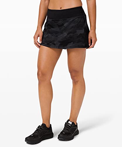 Lululemon Athletica Pace Rival MR Skirt (Heritage 365 Camo Deep Coal Multi/Black, Size 14)