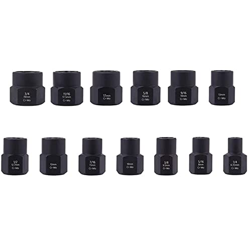 13Piece Multifunctional Impact Bolt Nut Remover Set Nut Extractor Socket Bolt Remover Tool With Storage Box 6.35-19mm Bolt Nut Screw Remover