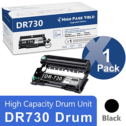 (13,000 Pages) DR-730 DR730 Black Drum Unit 1Pack Many Compatible Replacement for Brother DR730 Drum Unit DCP-L2550DW MFC-L2750DWXL HL-L2390DW HL-L2395DW HL-L2370DW/DWXL Printer (Not Include Toner)