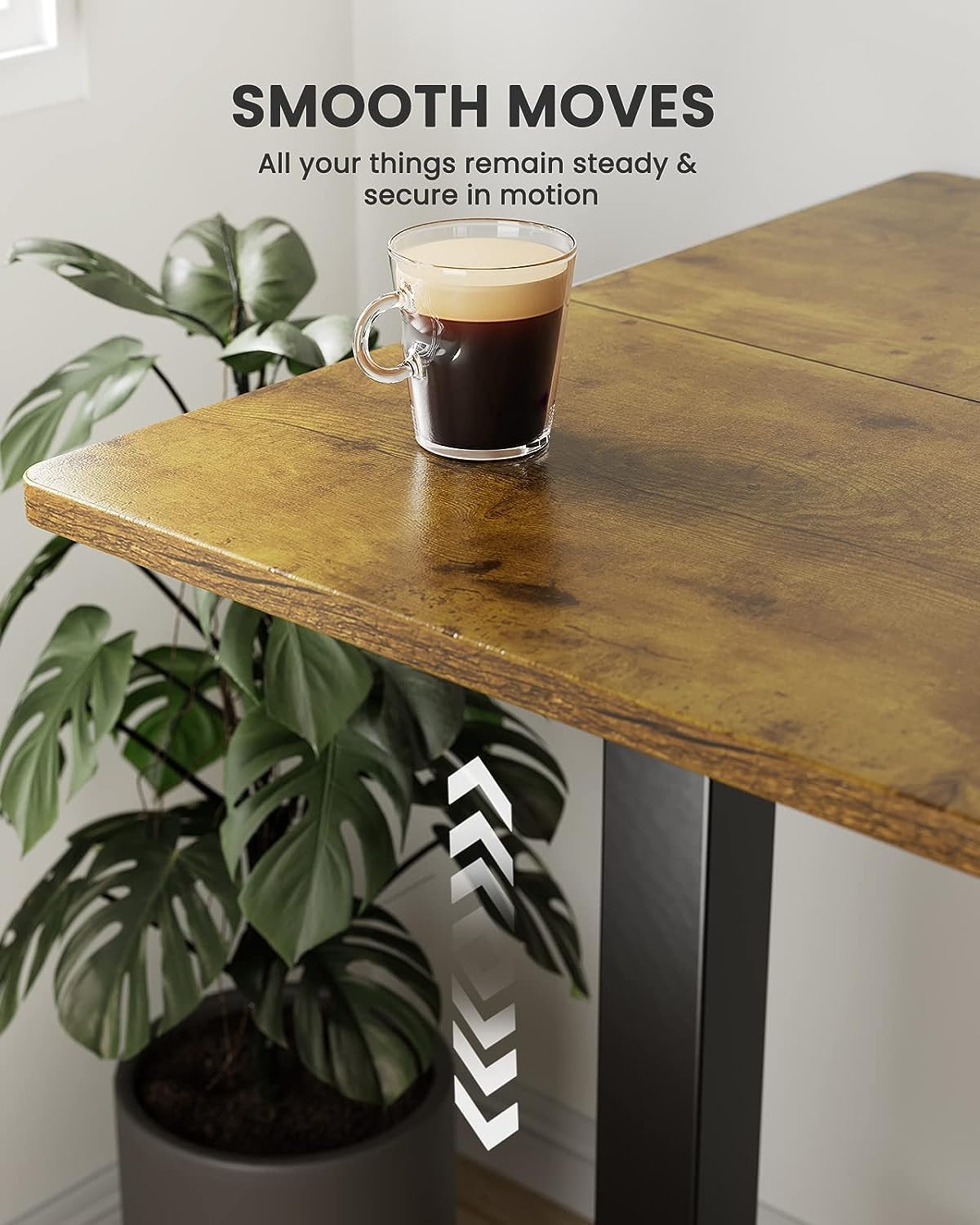 ErGear Height Adjustable Electric Standing Desk, 55 x 28 Inches Sit Stand up Desk, Memory Computer Home Office Desk (Vintage Brown)