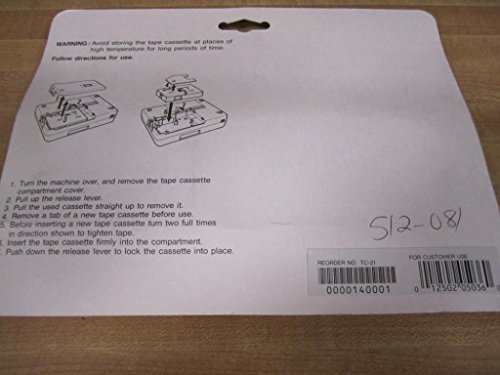 Brother TC-21 Red on White Tape Cartridges for P-Touch Labelers, .47" x 25.2' 2/Pack