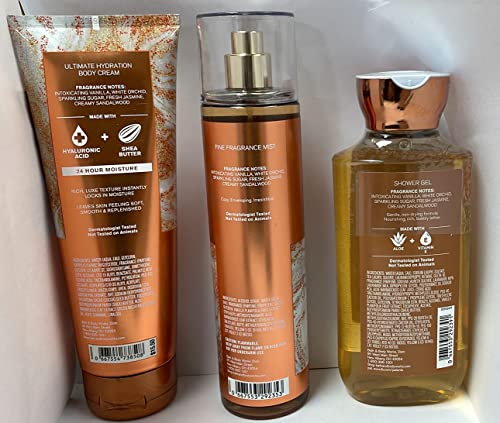 Bath & Body Works Warm Vanilla Sugar Fine Fragrance Mist, Body Cream and shower gel - Full Size