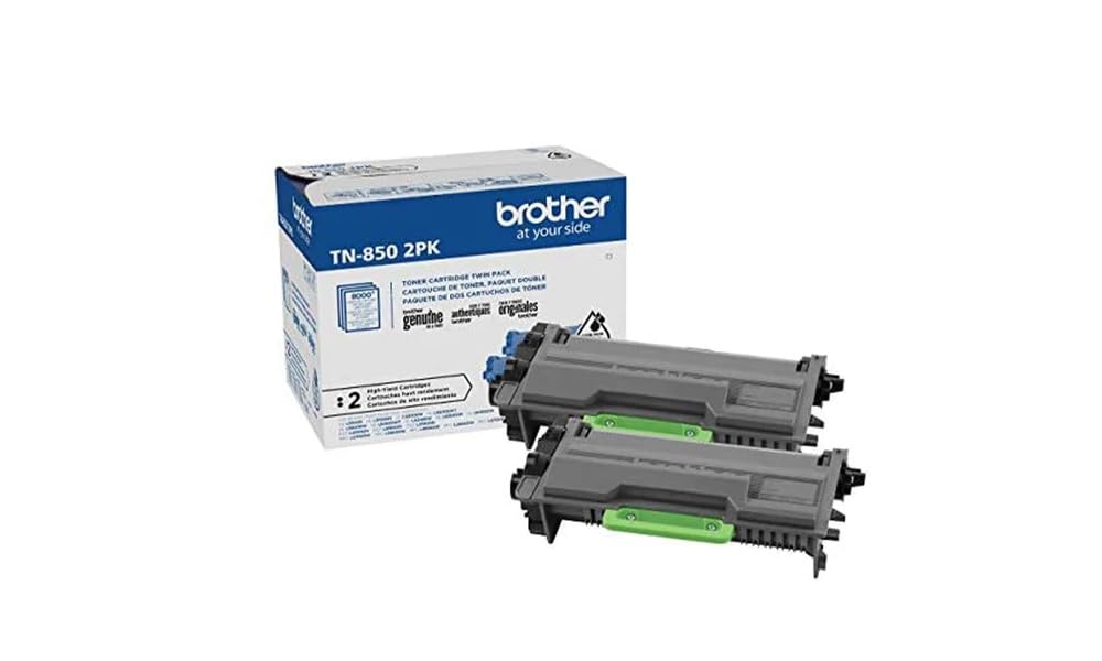 Brother TN-850 DCP-L5500 L5600 L5650 HL-L5000D L5100 L5200 L5200 Toner Cartridge (Black) in Retail Packaging - 2 Pack