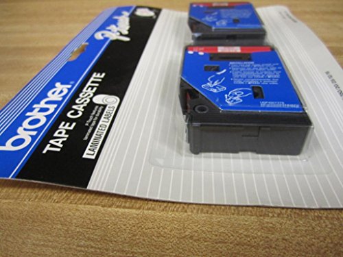 Brother TC-21 Red on White Tape Cartridges for P-Touch Labelers, .47" x 25.2' 2/Pack