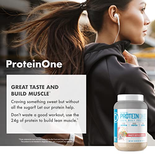NutraOne ProteinOne Whey Protein Promote Recovery and Build Muscle with a Protein Shake Powder for Men & Women (Mint Chip Ice Cream, 2 LB)